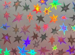 Stars Holographic Film w/ Perm. Adhesive
